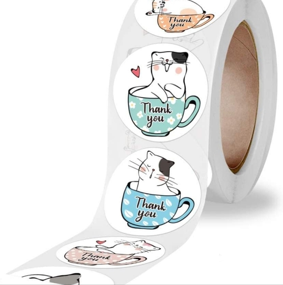 Office | Small Cat Thank You Stickers | Poshmark